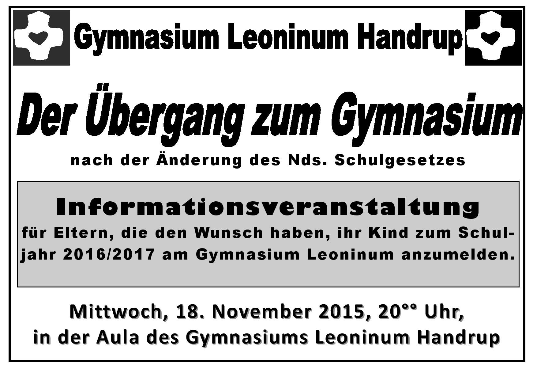 Der Übergang von der Grundschule zum Gymnasium – Informationsabend am ...